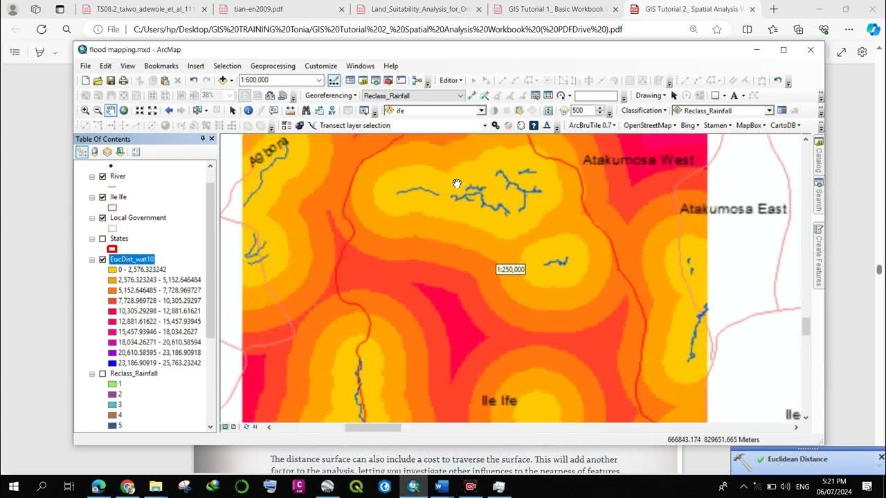 Creating distance surfaces in ArcMap Euclidean Distance - YouTube