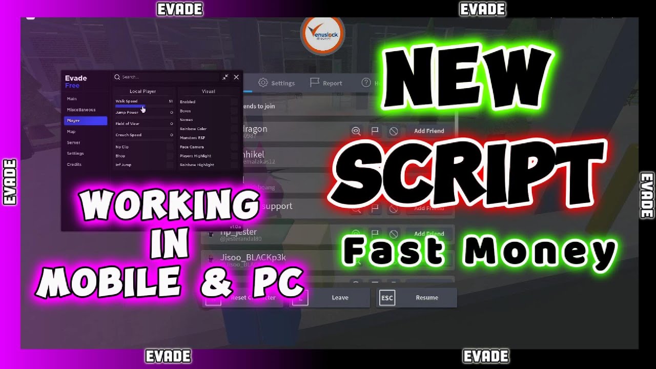 Working Roblox Evade Script 2024 | Free Pastebin Showcase | Auto Win ...