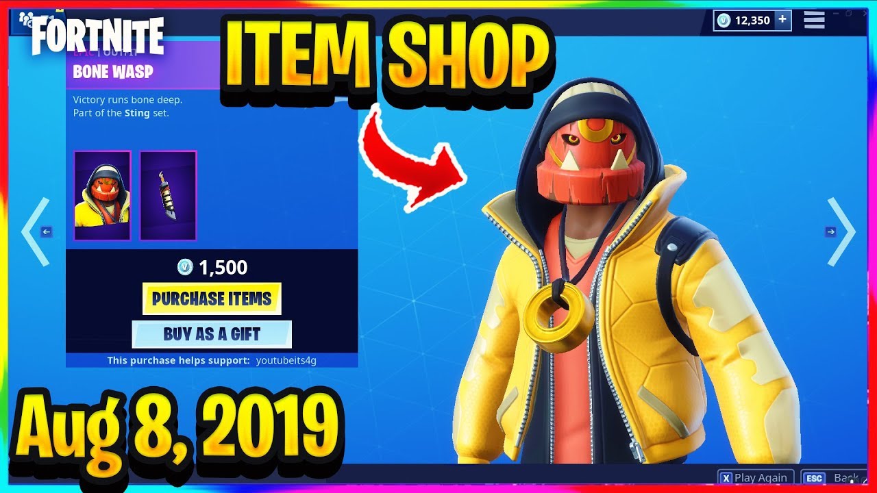 FORTNITE ITEM SHOP *NEW* BONE WASP AND FACET SKINS! | ITEM SHOP (Aug 8 ...