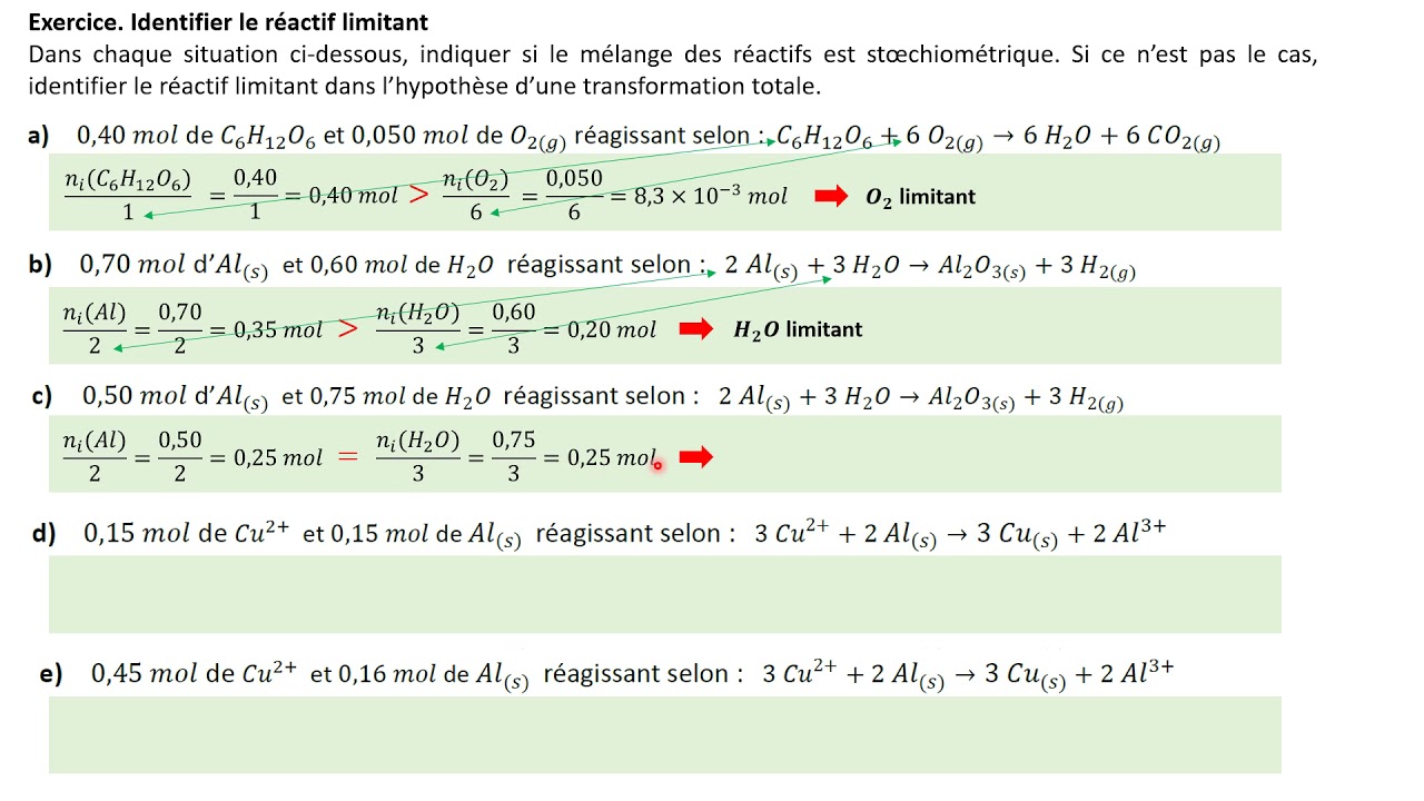 2nde. Exercice : réactif limitant à identifier - YouTube
