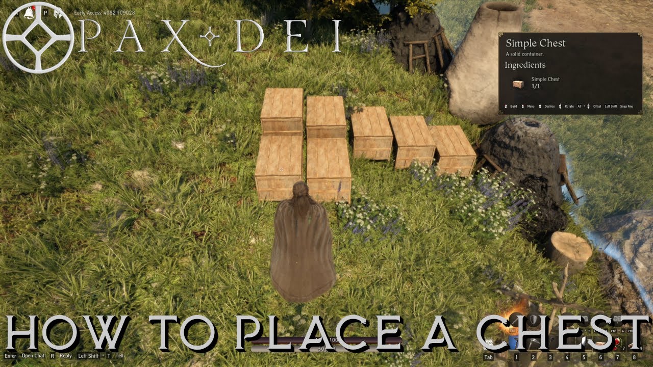 Pax Dei - How to place a chest storage box - YouTube