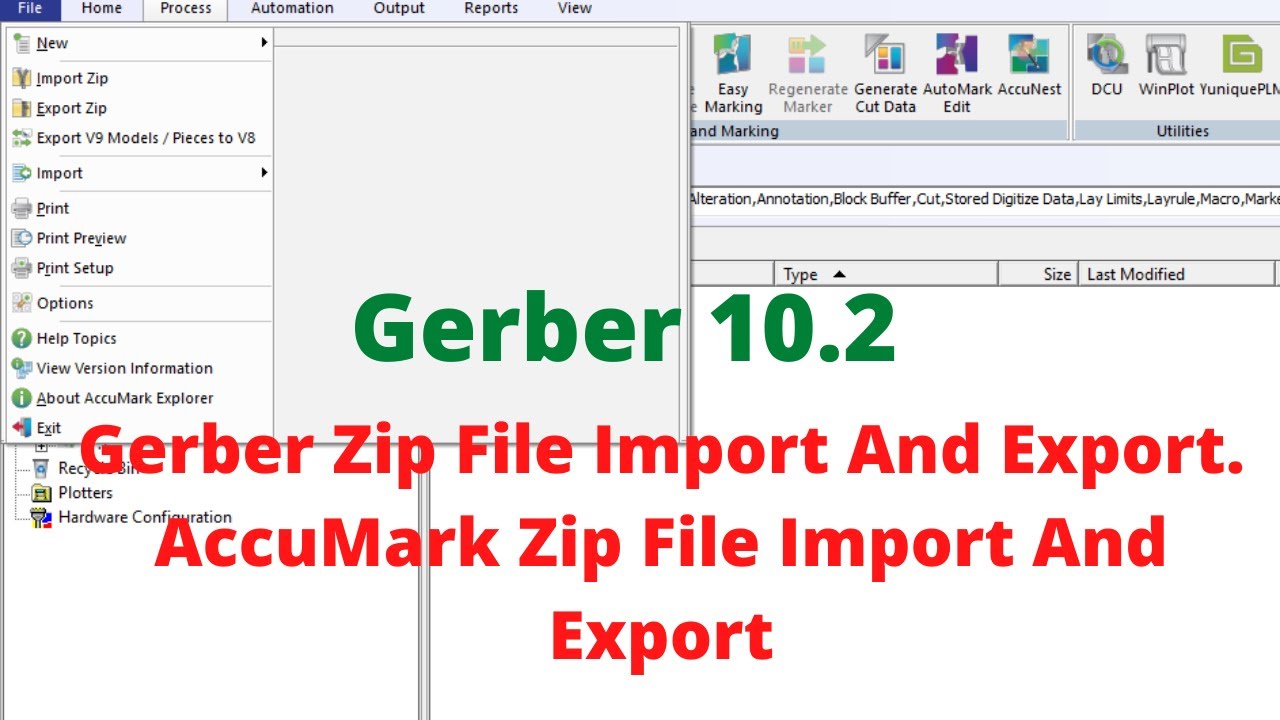 Gerber Zip File Import And Export AccuMark Zip File Import And Export ...