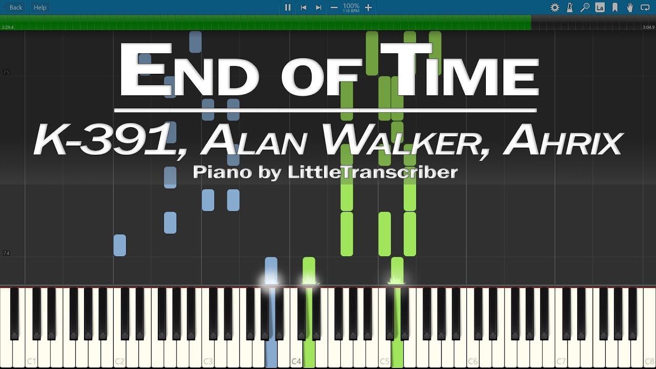 K-391, Alan Walker & Ahrix - End of Time (Piano Cover) Synthesia Tutorial by LittleTranscriber ...