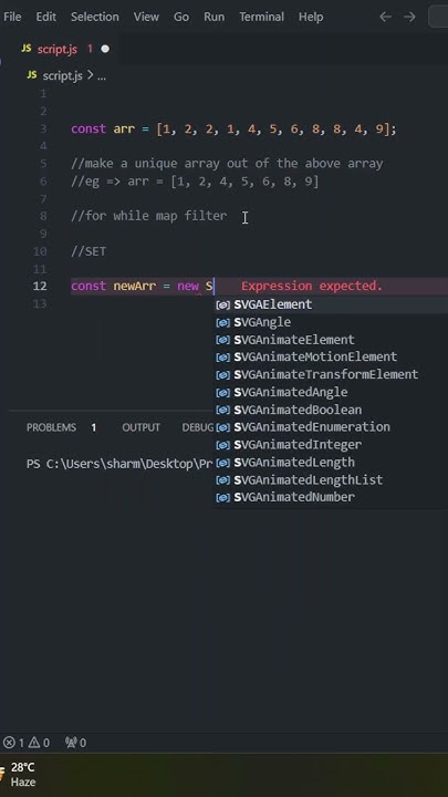 How To Create a Unique Array In JavaScript || #javascript #ytshorts #webdevelopment # ...