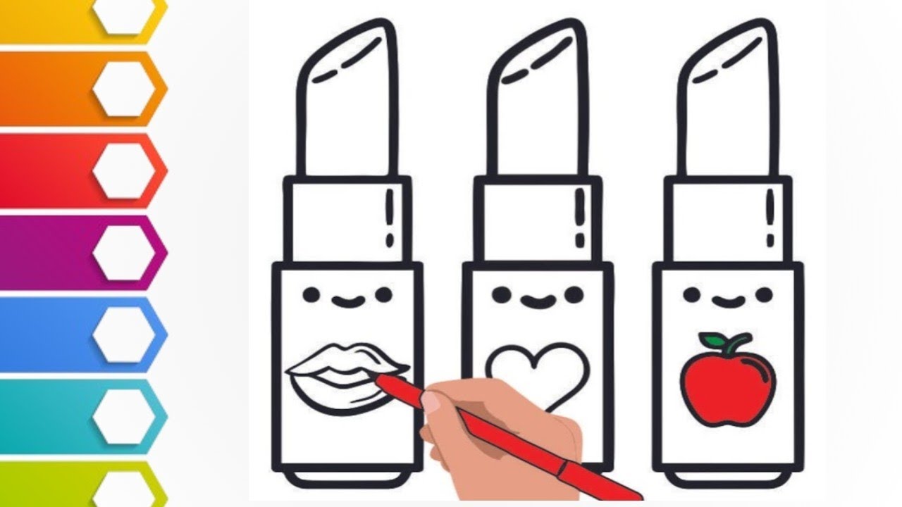 lipstick💄 drawing👄 easy l drawing for kids🥰 l how to draw👄💄lipstick l ...