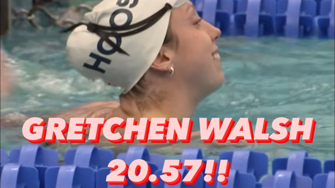 GRETCHEN WALSH 20.57 50 FREE YARD - AMERICAN RECORD- NCAA RECORD- US ...