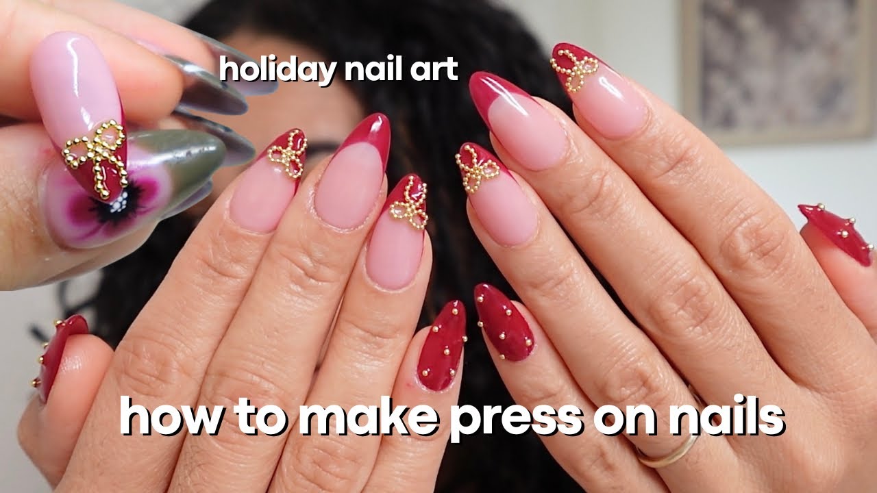 HOW TO MAKE PRESS ON NAILS LIKE A PRO + Simple Holiday Nail Art ...