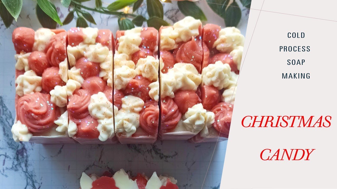 Christmas Candy Soap Making / Zebra Soap Pour / Cold Process Soap - YouTube