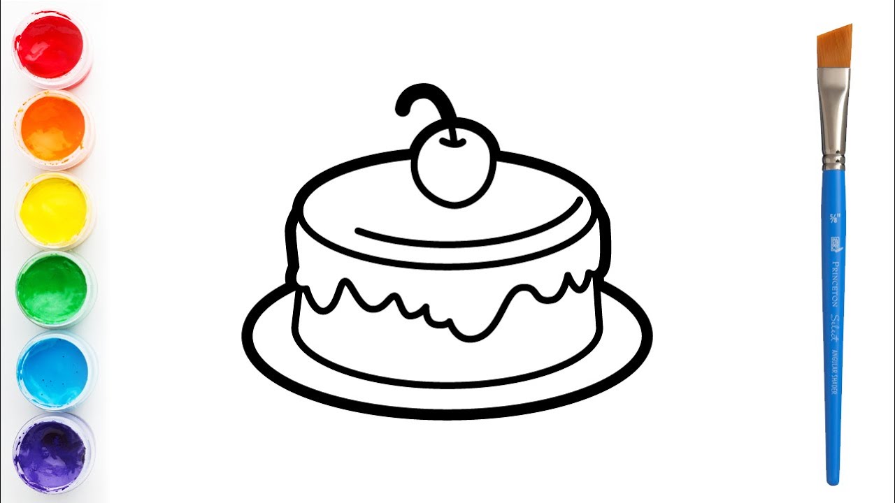 Cake Drawing, Painting & Coloring For Kids and Toddlers | Cake Draw ...