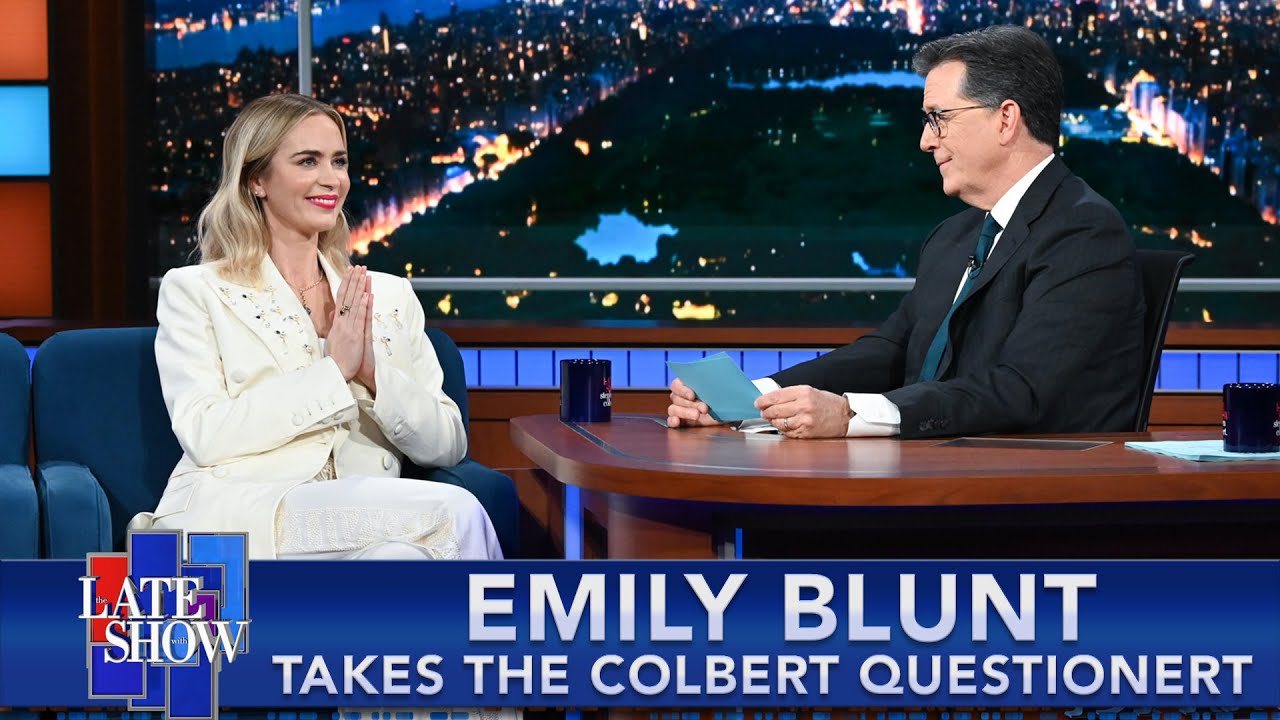 Emily Blunt Takes The Colbert Questionert - YouTube