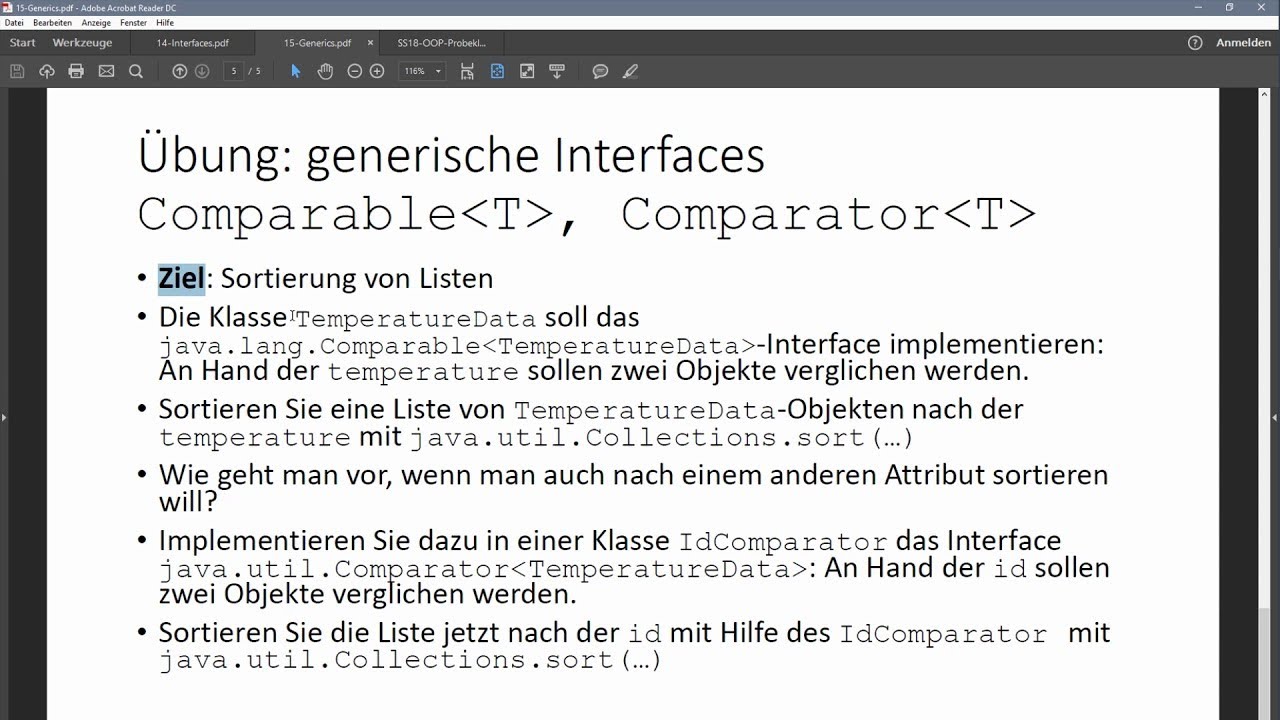 OOP in Java #14.04.01 - Generics: Exercise Interfaces Comparable, Comparator (exercise) - YouTube