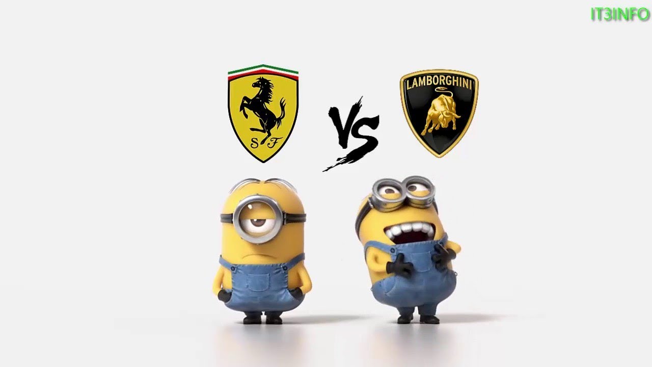 Lamborghini vs Ferrari Minions Version - YouTube
