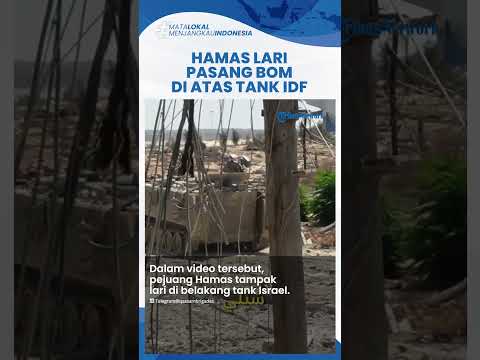 Single Fighter! Pejuang Hamas Dekati IDF di Jarak Nol Kilometer, Lari Pasang Bom di Atas Tank