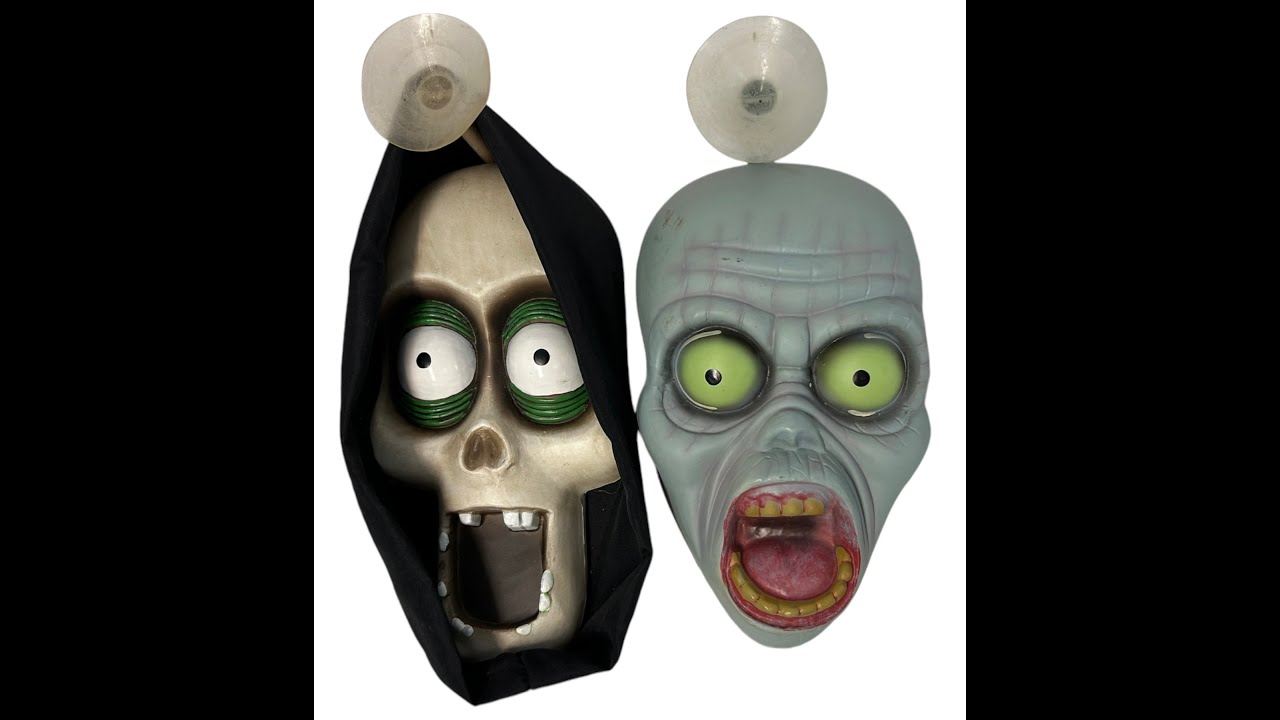 SOLD - Gemmy Window Leecher Halloween Ghoul and Reaper - YouTube