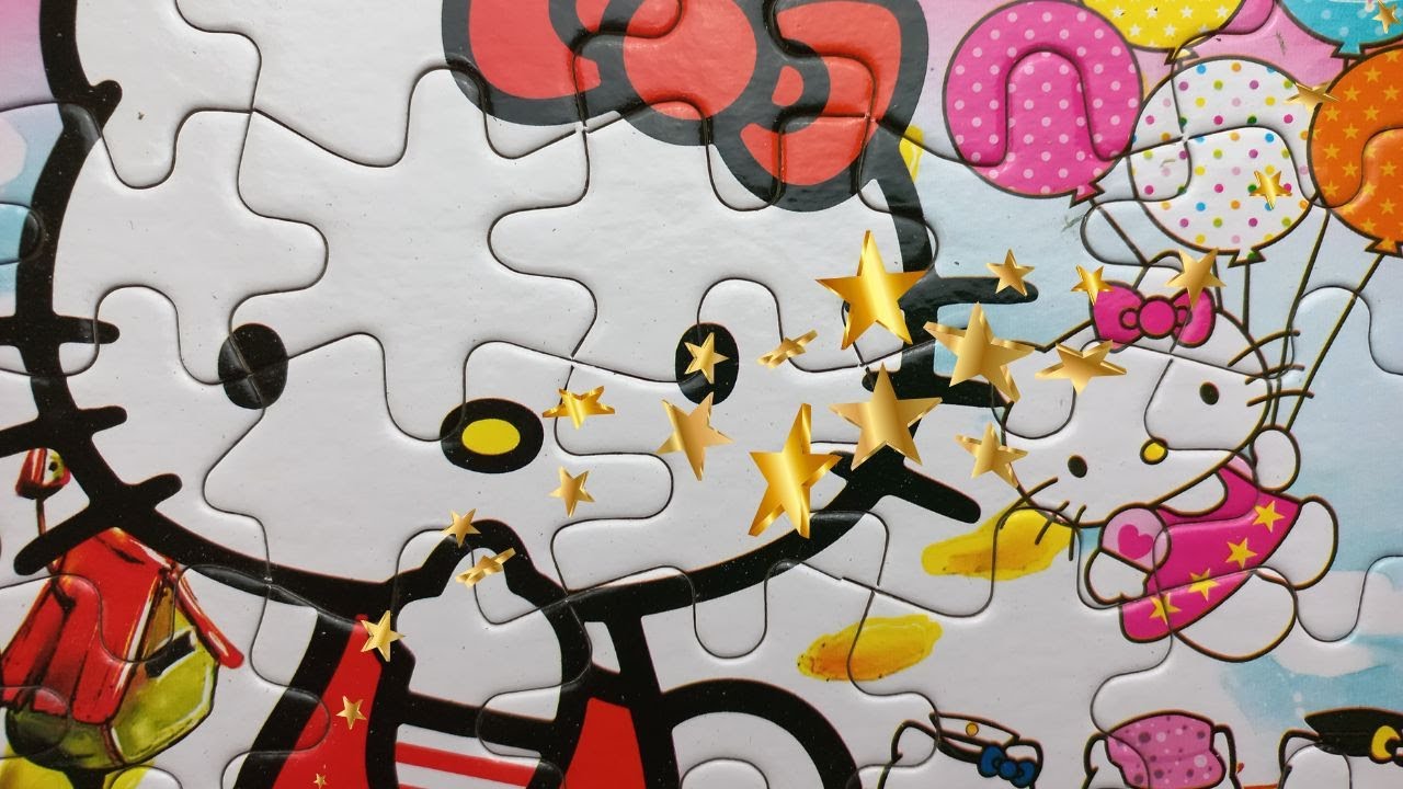 Funny games to collect funny hello kitty puzzles again... - YouTube