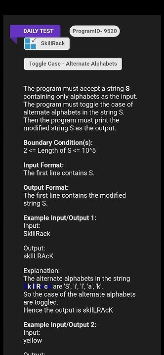 Skillrack Daily Test solution|01/10/2023|Skillrack Today Daily Test ...