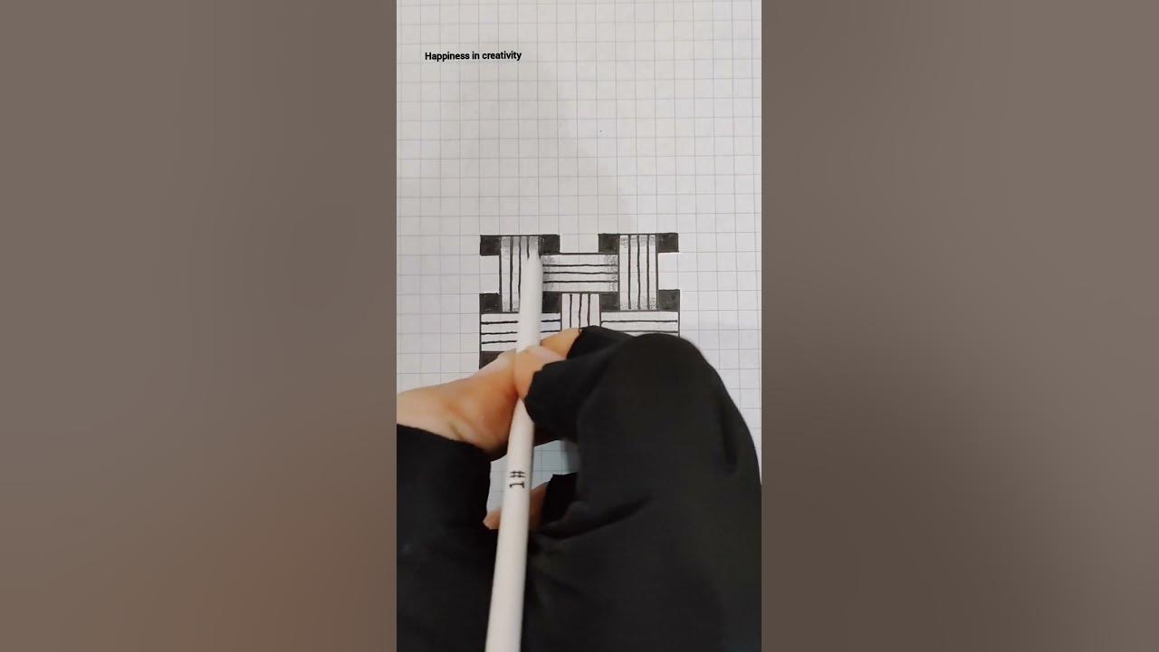 Easy Drawing zentangle Pattern #1 | How to Draw 3d weaving Pattern ...