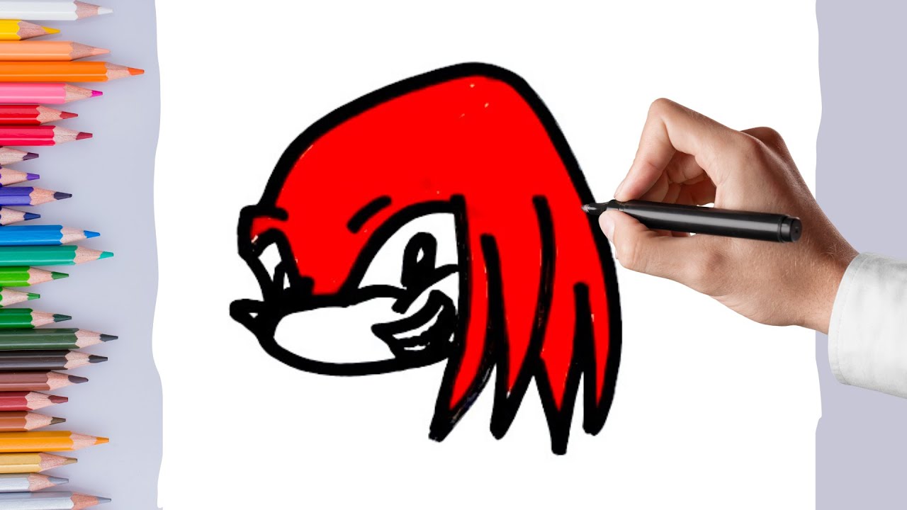 How To Draw Knuckles From Sonic The Hedgehog 2 - YouTube
