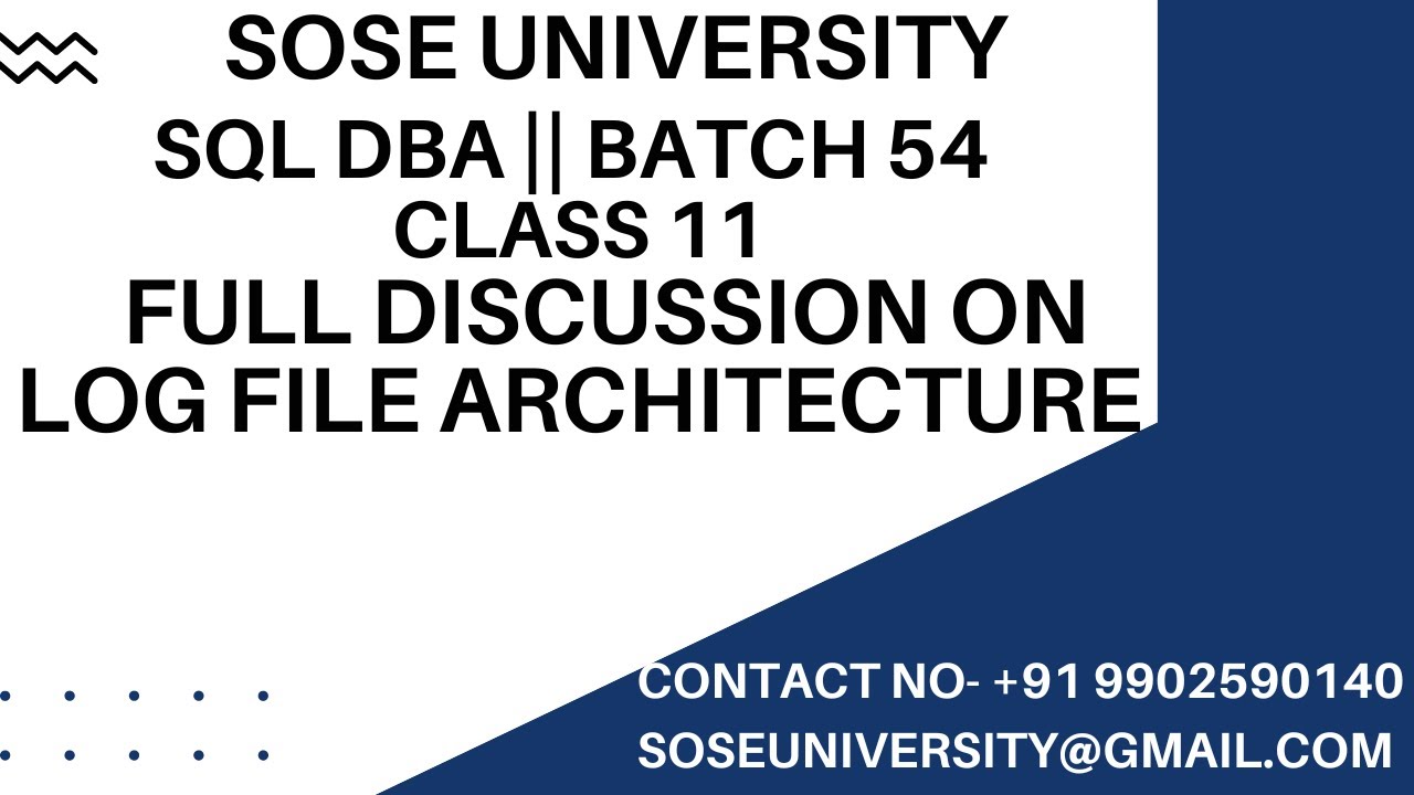 Batch 54 Sql Dba Class 11 Full Discussion On Log File Architecture