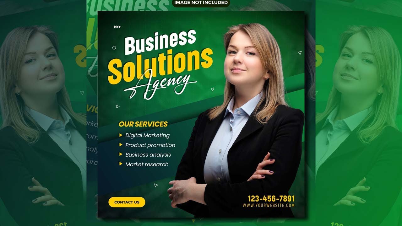 How to Make Business solutions agency Banner design.#photoshop # ...