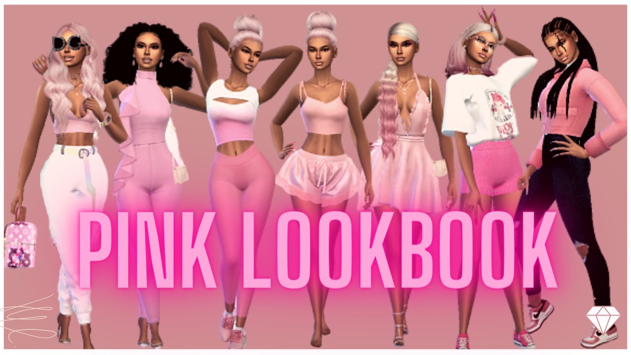 PINK LOOKBOOK + CC LINKS || SIMS 4 - YouTube