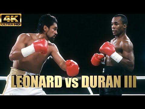 Sugar Ray Leonard vs Roberto Duran III | Legendary Boxing Fight Trilogy | 4K Ultra HD
