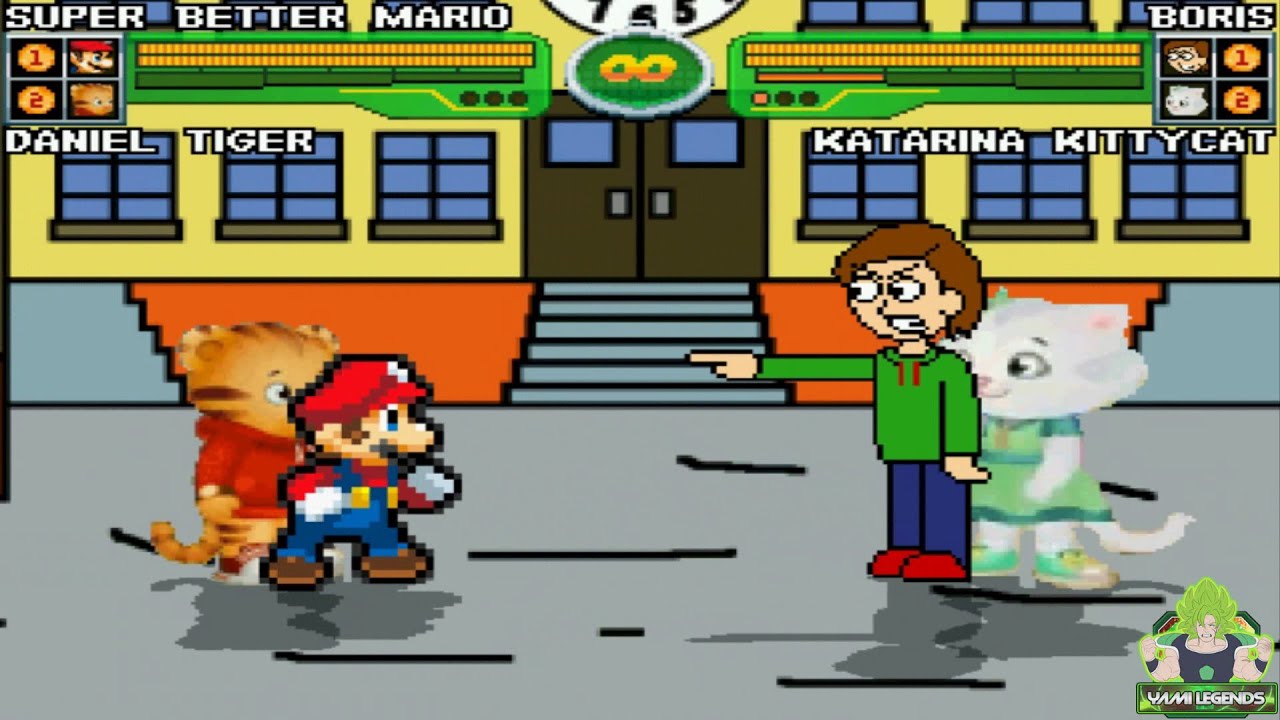 M.U.G.E.N. Battles | Mario/Daniel Tiger vs Boris Anderson/Katerina ...