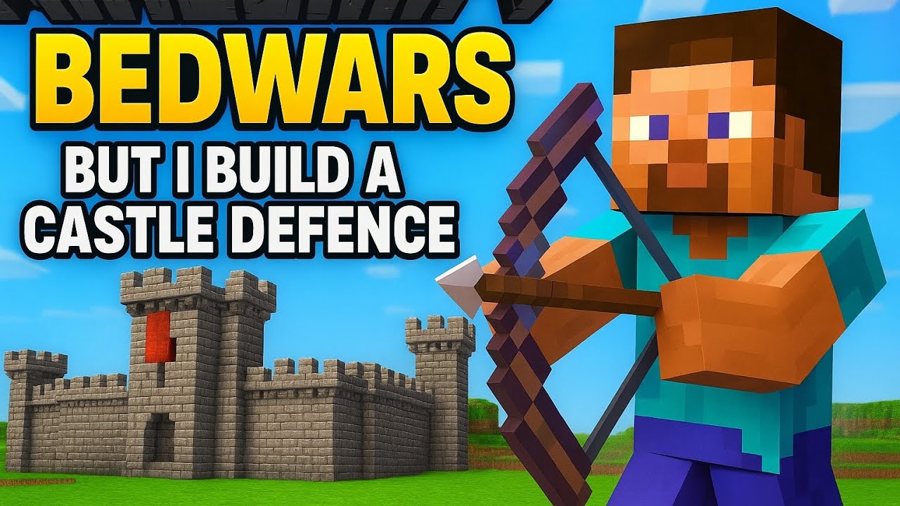 Minecraft Bedwars but I build a CASTLE DEFENCE - YouTube