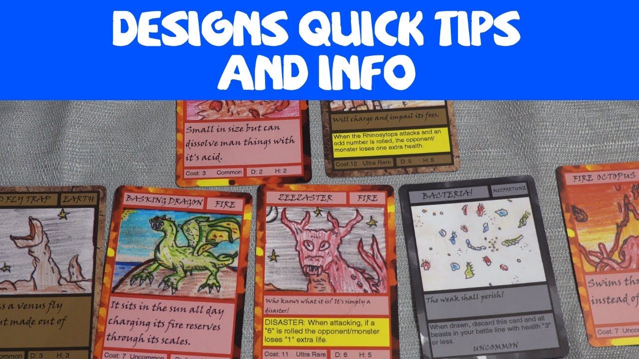 Trading Card Game Designs QuickTips and Other Info HOMEMADE - YouTube