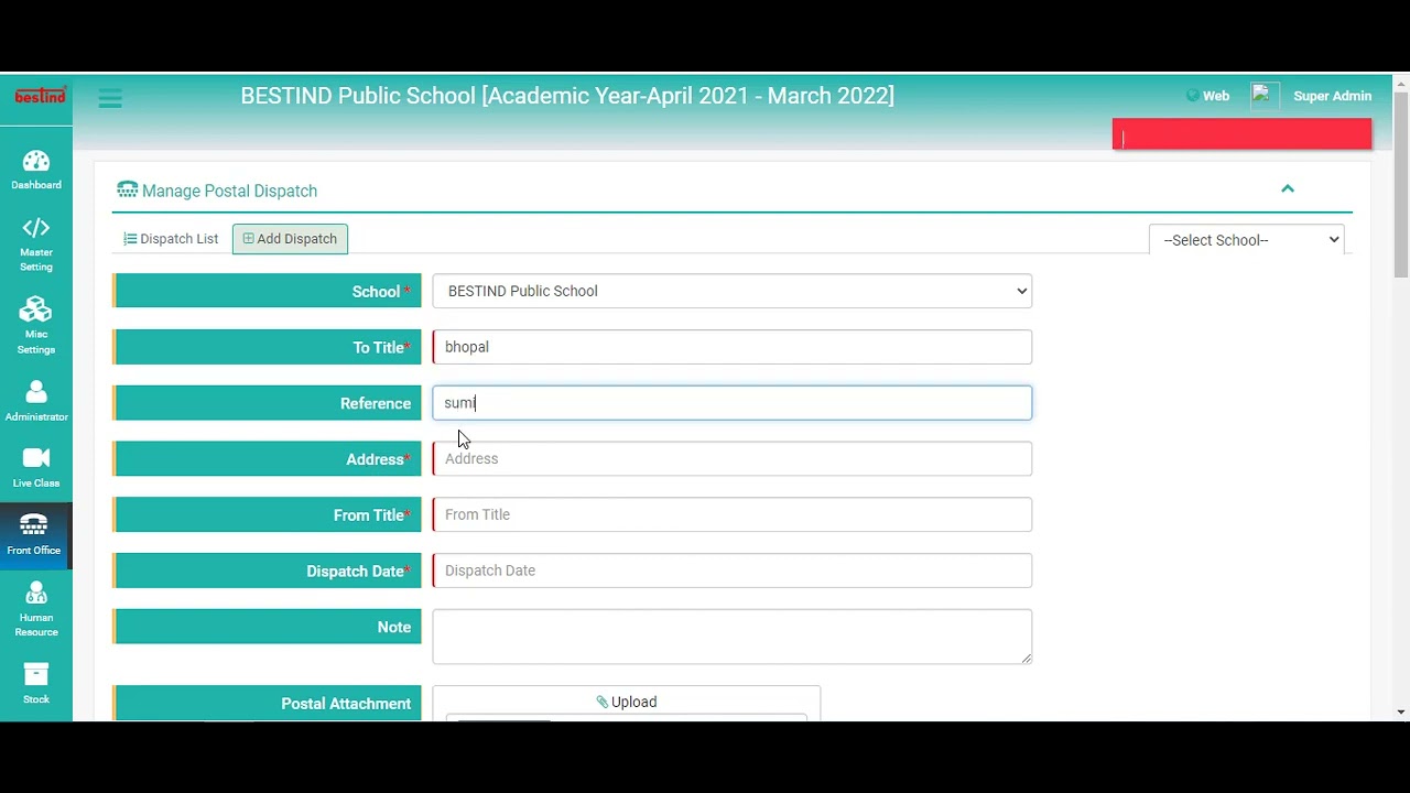 How To Manage Postal Dispatch In Vidyalaya prabandhan(Hindi) - YouTube