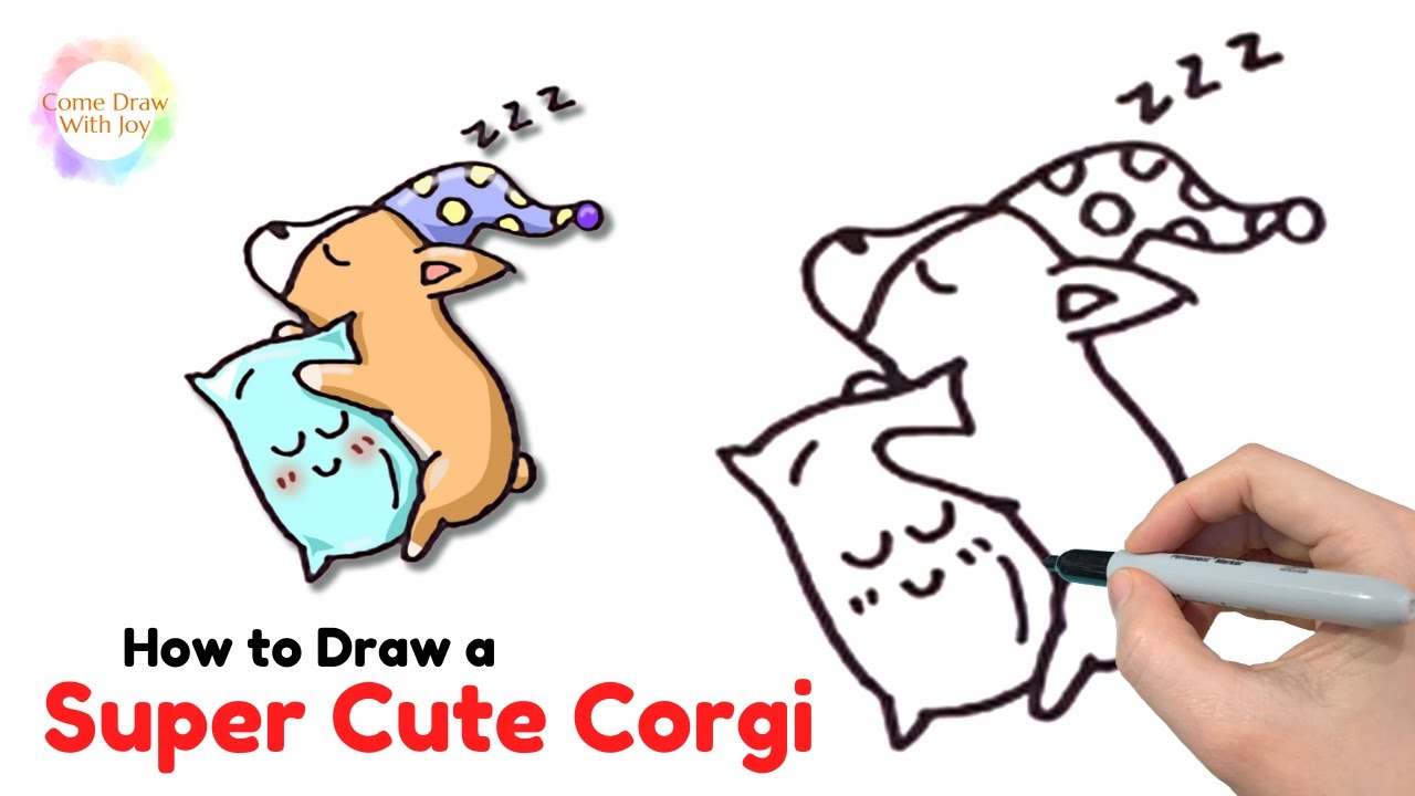 How to Draw a Super Cute Corgi Step by Step - Super Cute Baby Puppy ...
