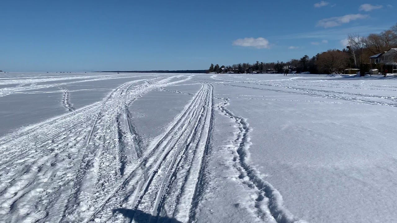 Lake Simcoe Feb 2021 walking on the frozen ice - YouTube