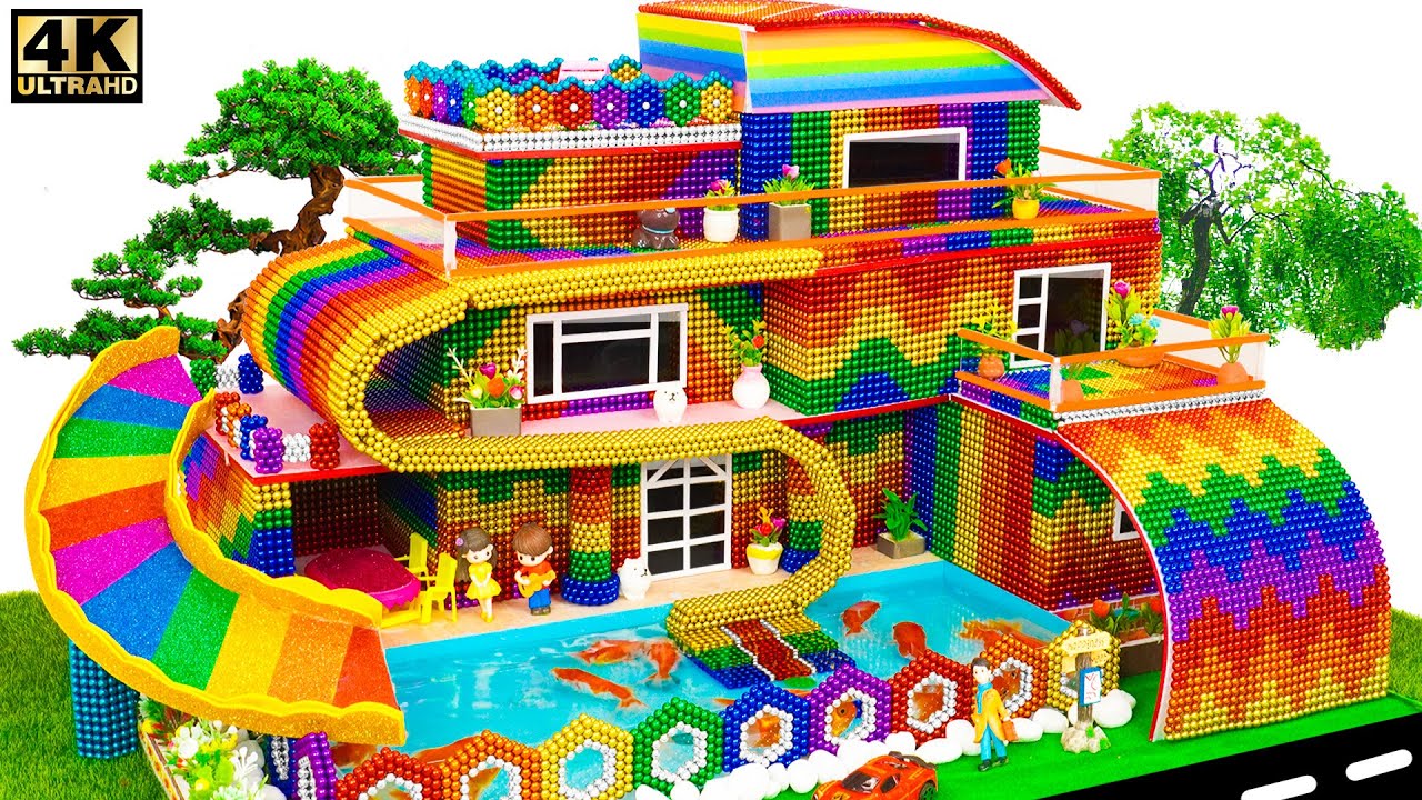 DIY - Build Mansion With Rainbow Slide And Swimming Pool For Fish From ...