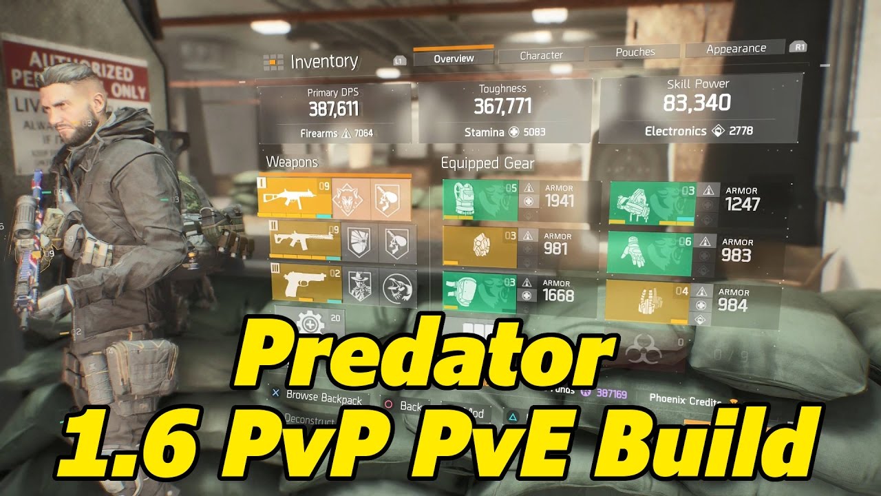 1.6 Predator Mark insane PvP & PvE Damage Build (The Division) Gameplay ...