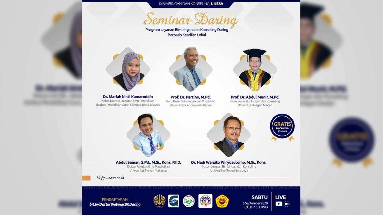 Seminar Daring - Program Layanan BK Daring Berbasis Kearifan Lokal | Jurusan BK Unesa - YouTube