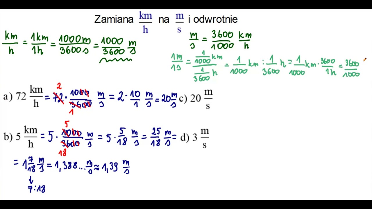 Zamiana Km h Na M s M s Na Km h 7 Klasa Fizyka YouTube Zamiana Km h Na M s M s Na Km h 7 Klasa Fizyka YouTube
