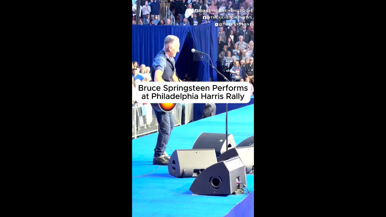 Bruce Springsteen Performs at Philadelphia Harris Rally - YouTube