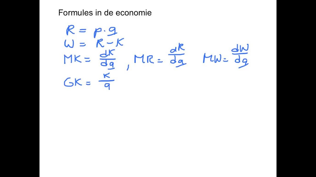 12.4 Formules in de economie - YouTube