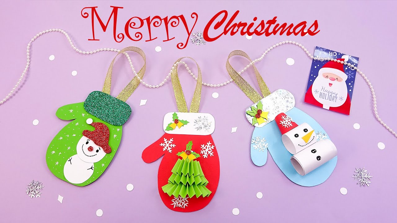 Craft paper glove | Christmas Ornaments | Christmas Craft Ideas - YouTube
