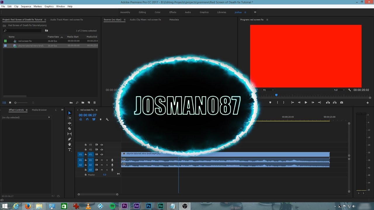 Fix Premiere Pro cc red screen of death. - YouTube