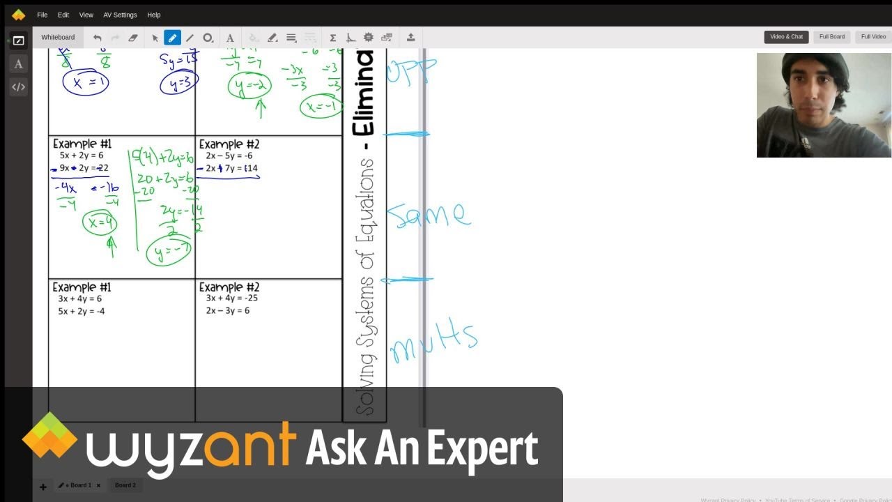 IM3 solving systems of 2 equations by elimination - YouTube