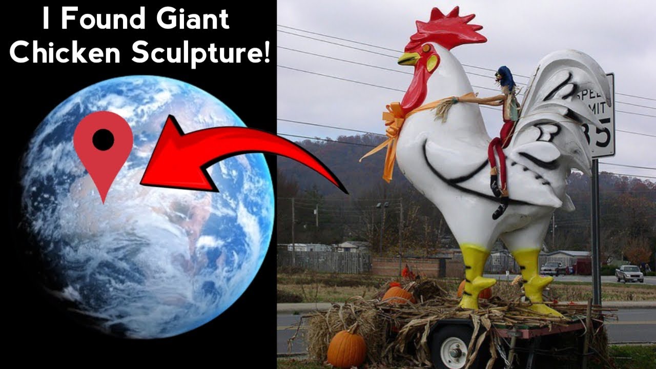 I Found Giant Chicken Sculpture! 🐓😱 On google maps and google earth 🌎 # ...