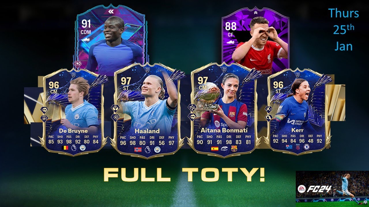 FC24 | FULL TOTY Team now in packs! Plus Flashback Kante and Obj Jota ...
