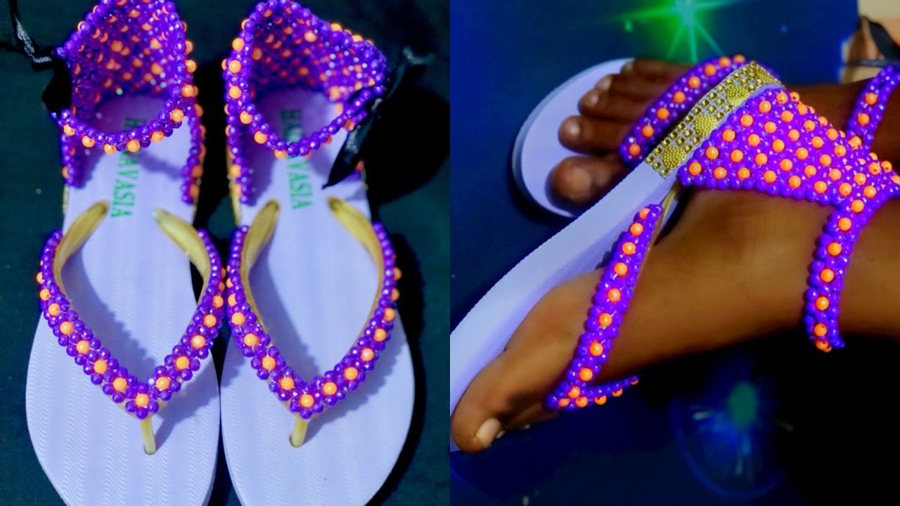 EASY BEAD SANDALS TUTORIAL - YouTube