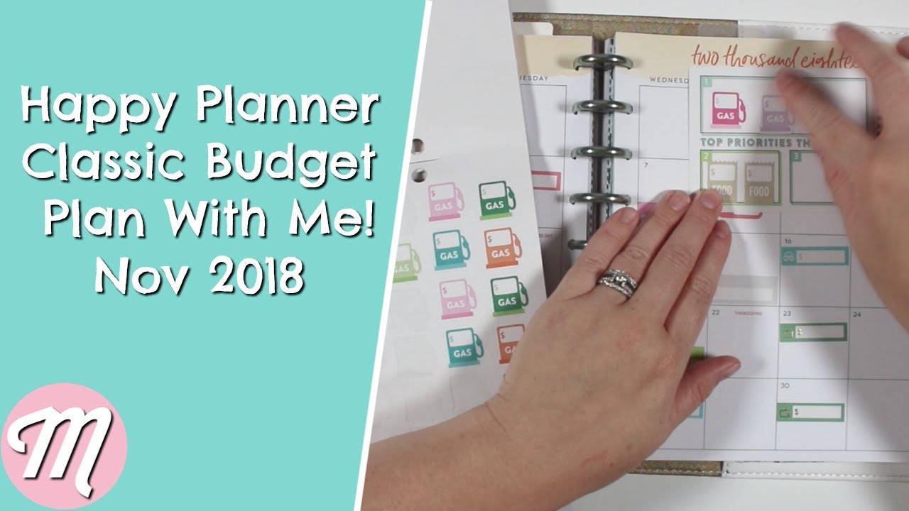 Happy Planner Classic Budget Plan With Me! Nov 2018 - YouTube