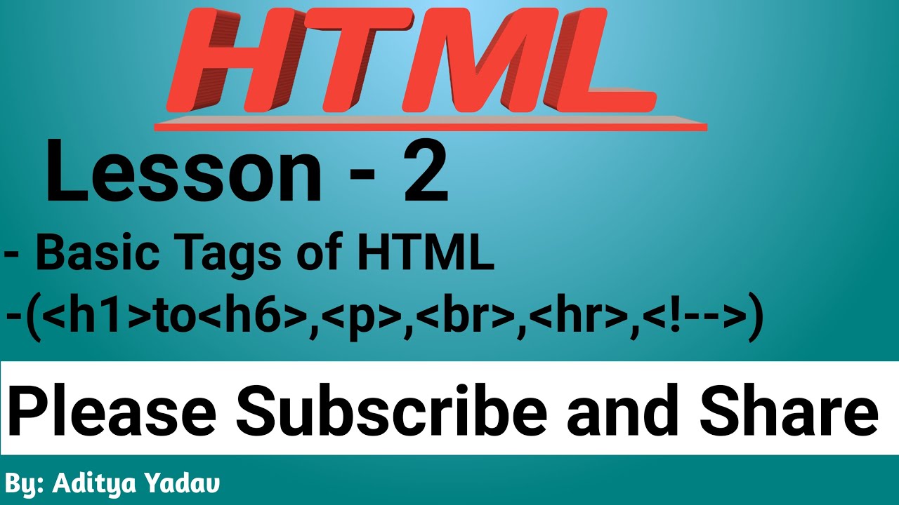 Basic of HTML Tags | Comment in HTML|LESSON-2 - YouTube