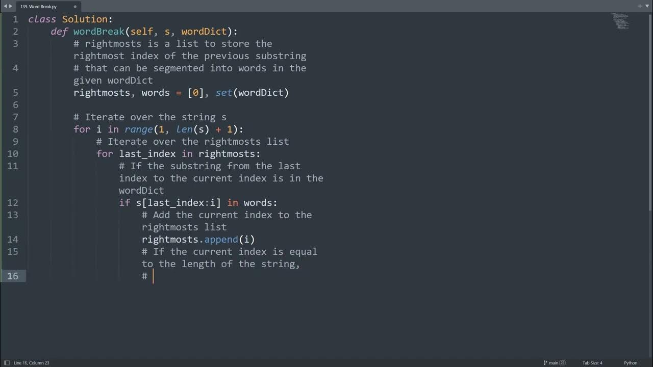 Leetcode 139 Word Break In Python Python Leetcode Python Coding 1541