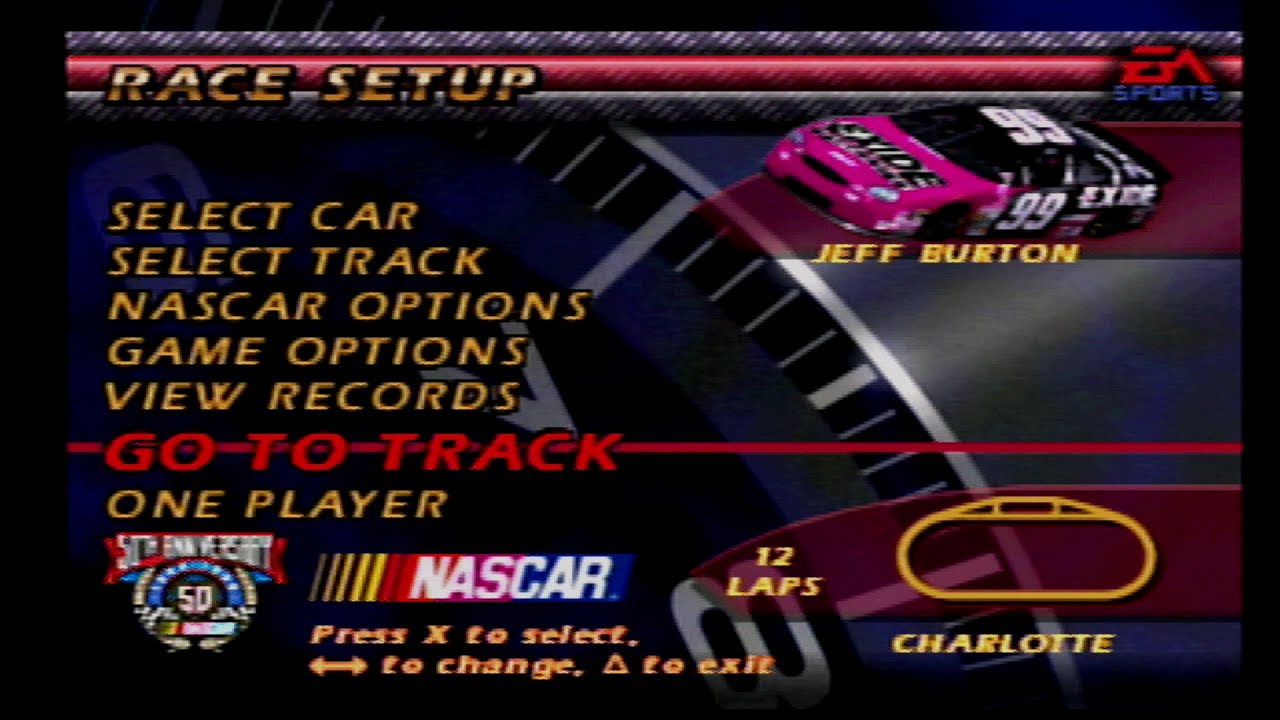 NASCAR 99 - Jeff Burton @ Charlotte - YouTube