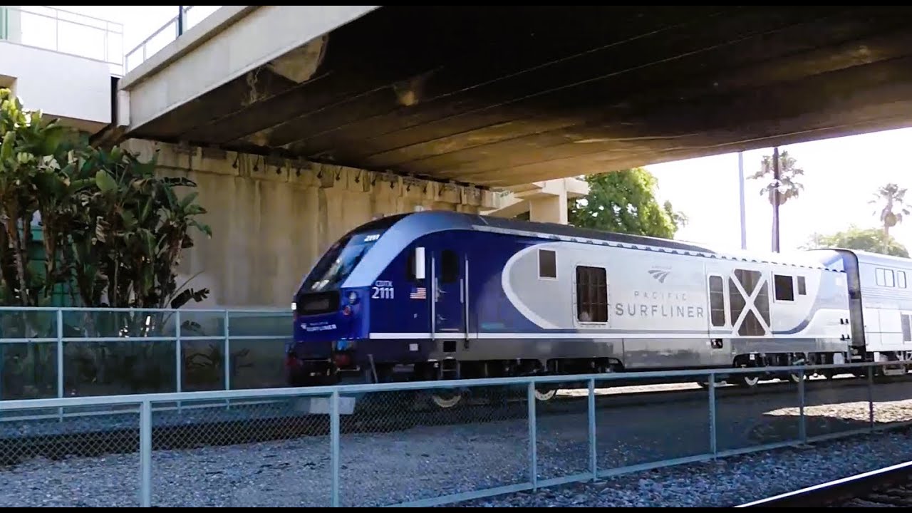 CDTX 2111 & CDTX 2118 Amtrak Pacific Surfliner Passes the Burbank ...