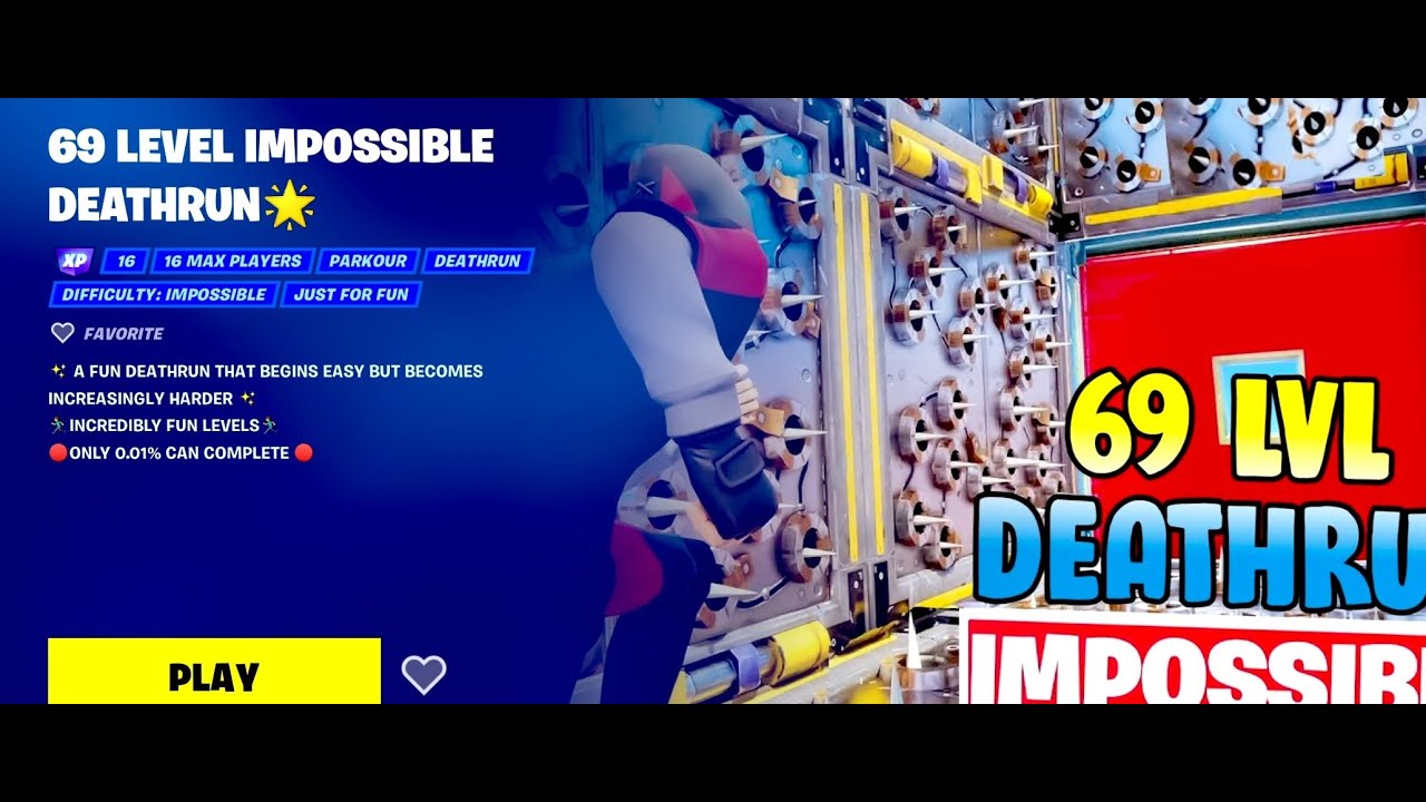 FORTNITE 69 LEVEL IMPOSSIBLE DEATHRUN🌟ALL 69 LEVELS WALKTHROUGH - NEW ...